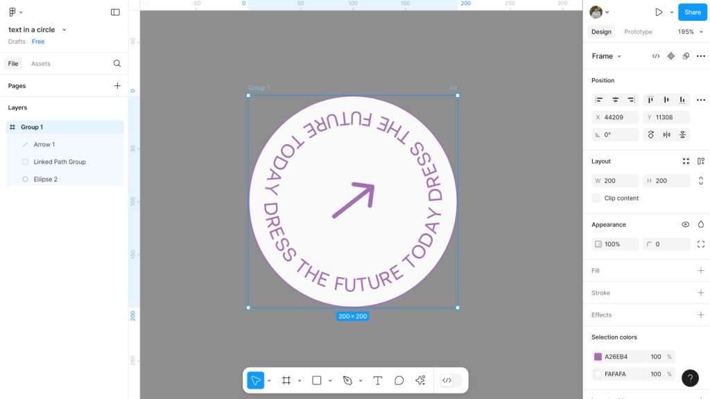 Создаем текст по кругу и анимируем его в Figma - Пижамная академия