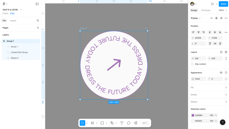 Создаем текст по кругу и анимируем его в Figma - Пижамная академия