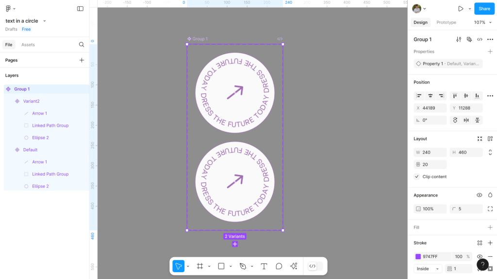 Создаем текст по кругу и анимируем его в Figma - Пижамная академия