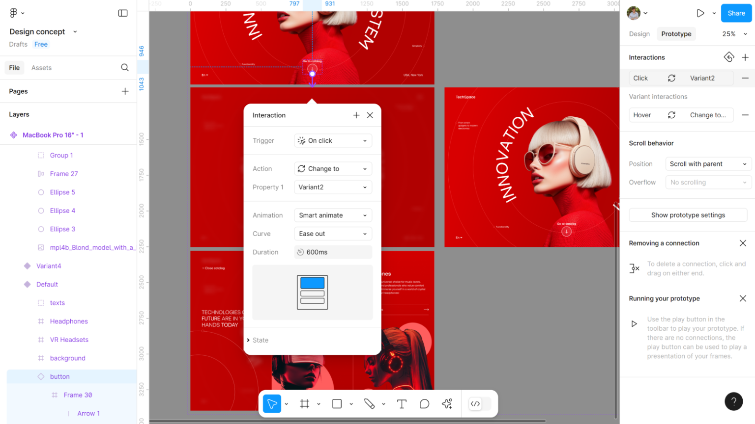 Как в Figma сделать кликабельную кнопку - Пижамная академия