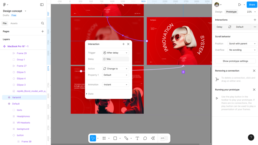 Как в Figma сделать кликабельную кнопку - Пижамная академия